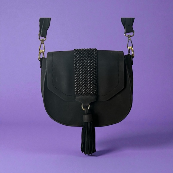 Expressions | Bags | Expressions Black Crossbody Bag With Woven Detail ...